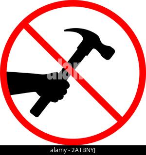 Wrench ban sign. Wrench is forbidden. Prohibited sign of wrench. Red ...