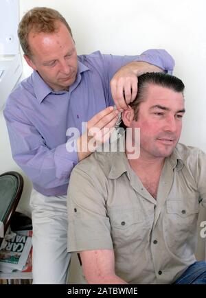 TV chef Ross Burden undergoing an acupuncture procedure at the Hale ...