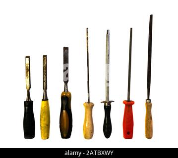 A set of different types of chisels and files Stock Photo - Alamy