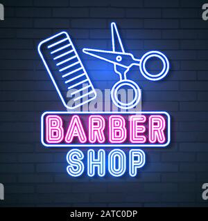 Barbershop neon sign Stock Vector Image & Art - Alamy