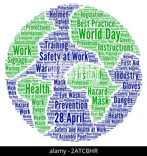 World day safety and health at work word cloud Stock Photo - Alamy