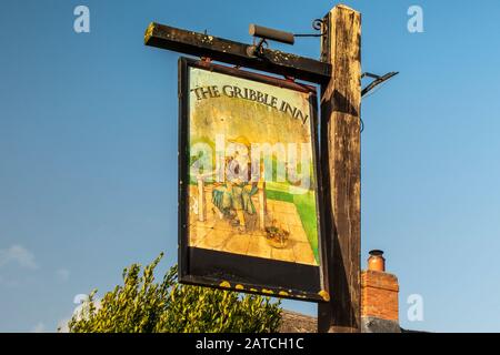 Sign for The Gribble Inn, Oving Stock Photo - Alamy