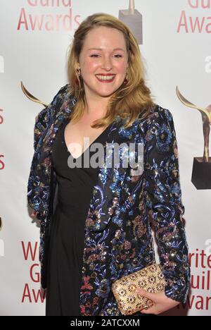 Ariel Dumas (R) attends the 2020 Writers Guild Awards at The Edison ...