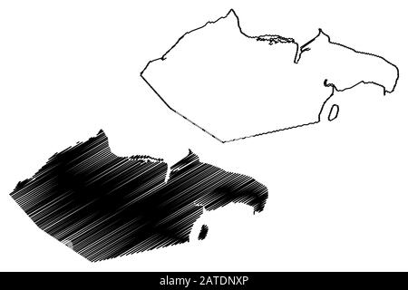 Banjul City (Republic of The Gambia, Banjul Division) map vector ...