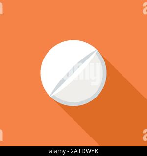 Medical pills flat icon. Stylized medication tablets symbol. Health ...
