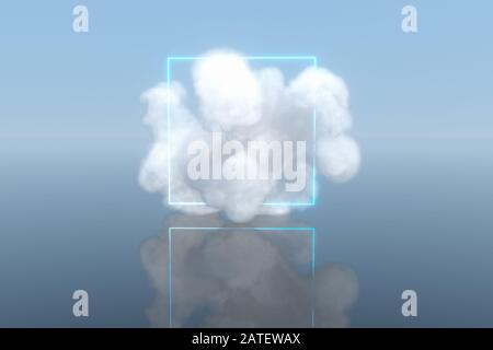 Magic surround the cloud floating on the lake,peaceful scene,3d ...