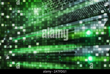 Digital matrix binary code mainframe server room computing communication concept Stock Photo - Alamy