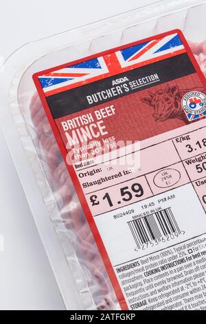 A pack of Asda British minced beef Stock Photo - Alamy