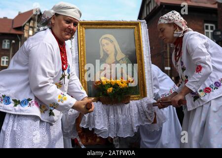 Poland, Swietochlowice, Lipiny district - 20.06.2019: people in ...