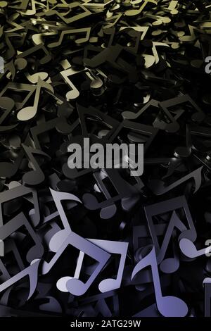 Infinite musical notes, Art and music 3d rendering conceptual ...