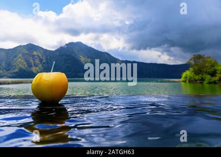 Beautiful landscape of natural infinity pool Hierve el Agua with young ...
