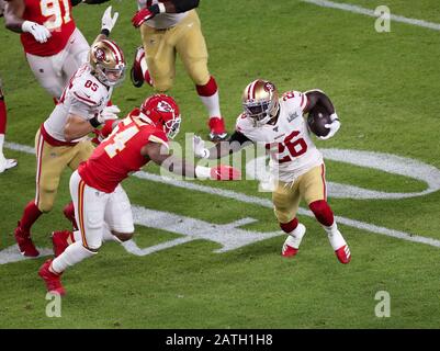 during the NFL Super Bowl 54 football game Sunday, Feb. 2, 2020, in ...