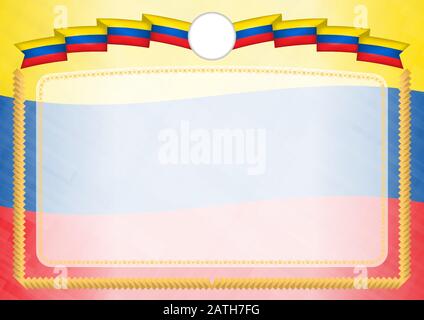 Border made with Ecuador national flag. Brush stroke frame. Template ...