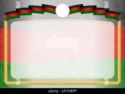 Horizontal frame and border with Kenya flag, template elements for your ...