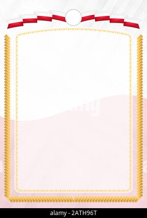 Vertical frame and border with Bahrain flag, template elements for your ...