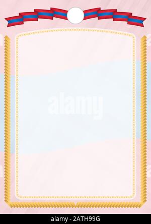 Vertical frame and border with Mongolia flag, template elements for ...