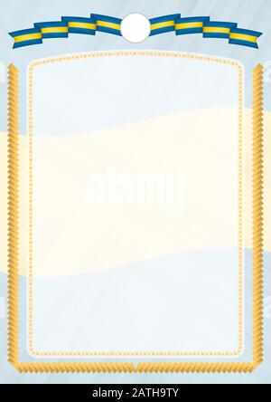 Vertical frame and border with Sweden flag, template elements for your ...