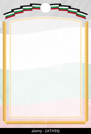 Vertical frame and border with Palestine flag, template elements for ...
