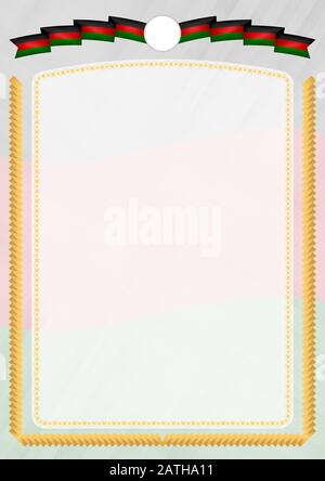 Vertical frame and border with Kenya flag, template elements for your ...