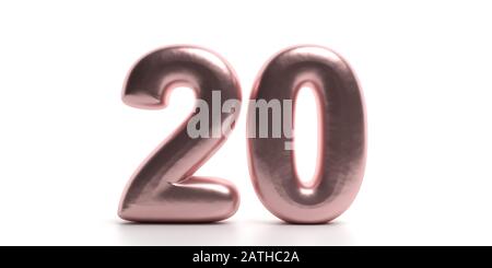 Numeral 20, twenty, isolated on white background, 3d render Stock Photo ...