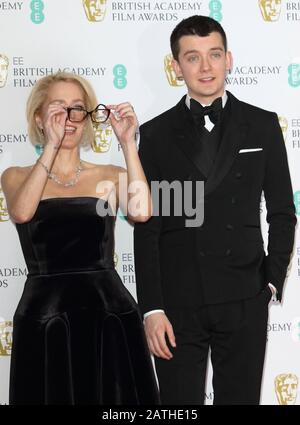 Gillian Anderson and Asa Butterfield during the BAFTA British Academy ...