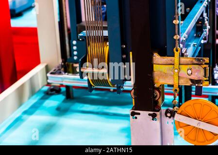 Elevator shaft maintenance. cable control Stock Photo - Alamy