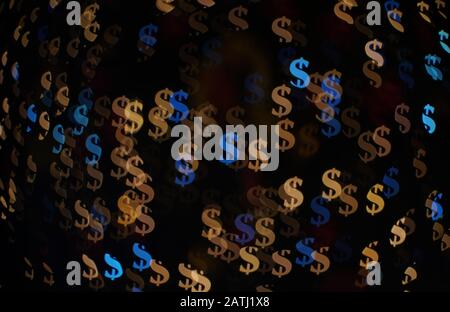 Financial background with dollar bokeh lights Stock Photo - Alamy