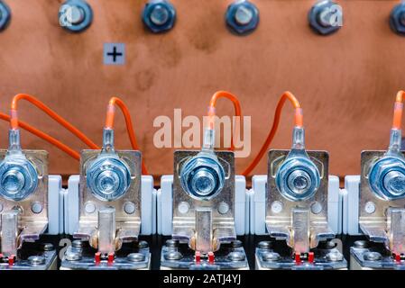 Power supply devices with screws connection cable Stock Photo - Alamy