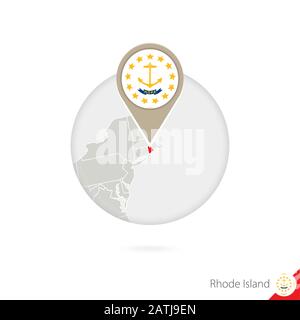 Rhode Island map with pin of country capital. Two types of Rhode Island ...