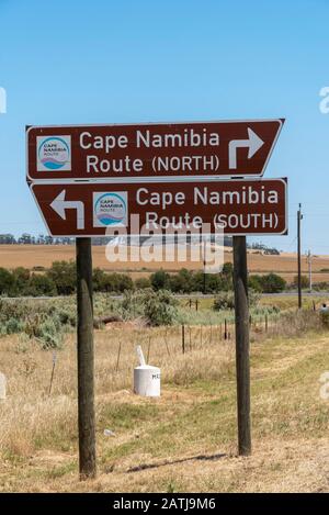 Moorrreesburg, South Africa. Dec 2019. road signs for the Cape to ...