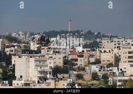 View of the Palestinian town of Bethany or what is locally known as Al ...