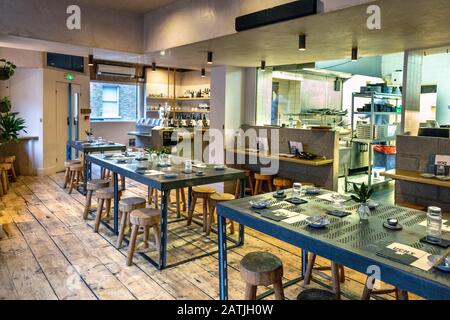 Interior of Japanese restaurant Uchi Hackney, London, UK Stock Photo ...