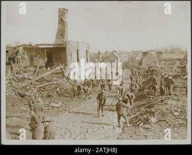 British soldiers making road through captured ground, WW1 Stock Photo ...