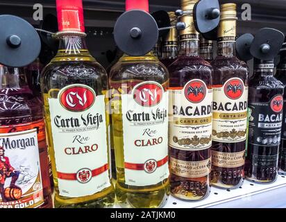 Bacardi rum ready for sale on the shelf Stock Photo - Alamy
