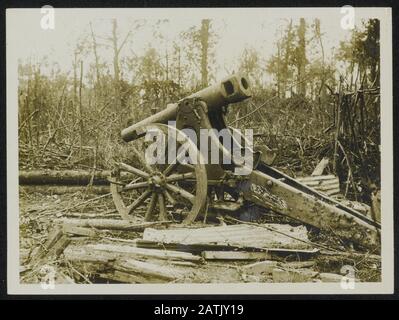 A German gun captured in Mametz Wood, on the Western Front in France ...