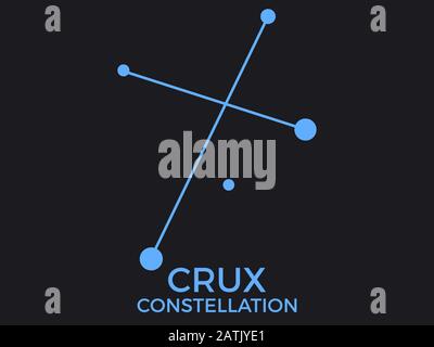 Crux constellation. Starry night sky. Zodiac sign. Cluster of stars and ...