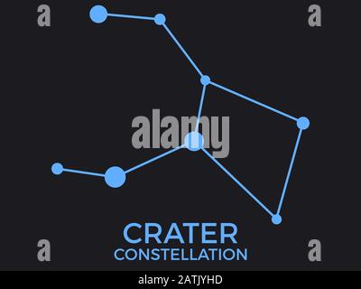 Crater constellation. Starry night sky. Cluster of stars, galaxy. Deep ...