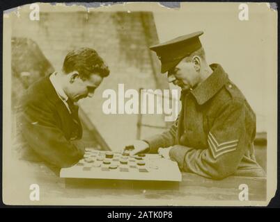 [English] soldiers [prisoner of war?], Playing checkers; 2:24:09; Photo ...