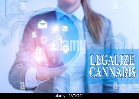 Text sign showing Legalize Cannabis. Business concept law which ...