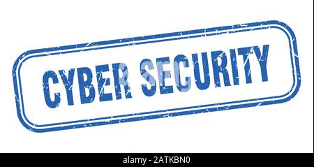 cyber security sign. cyber security grunge blue stamp. Label Stock ...