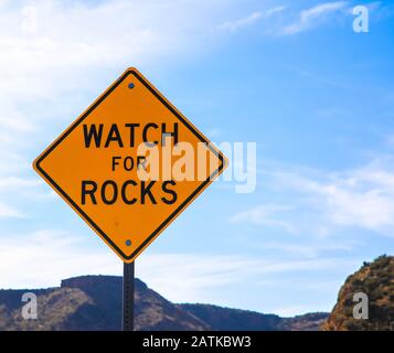 Falling Rocks Road Sign. Next One Mile. Traffic Signs Collection Stock ...