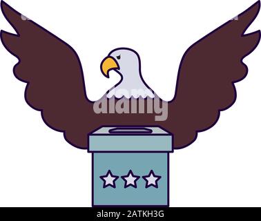 Eagle and vote box design, Usa happy presidents day elections united ...
