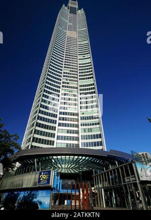 A breathtaking view of the Q1 Tower in Australia, illuminated by the ...