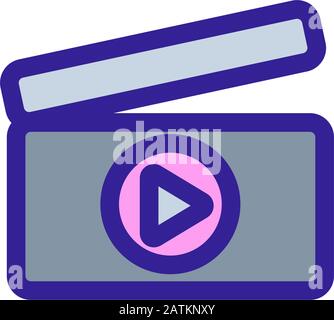 flapper to shoot the movie icon vector. Isolated contour symbol ...