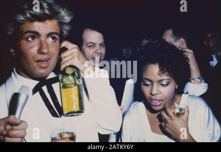 London UK LIBRARY George Michael David Cassidy at a party in the early ...