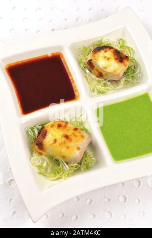 Food portrait of Fried fish with source Stock Photo - Alamy