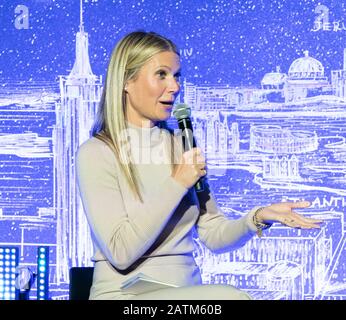 Gwyneth Paltrow participates in discussion during opening of NYC JVP ...