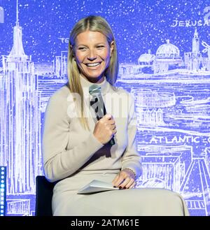 Gwyneth Paltrow participates in discussion during opening of NYC JVP ...