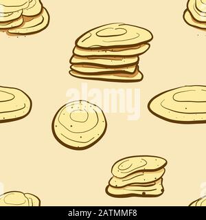 Aish Merahrah bread vector drawing. Food sketch of Flatbread, usually ...