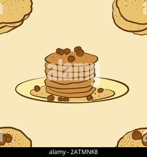 Colored drawing of Cholermüs bread. Vector illustration of Pancake food ...